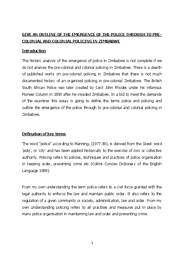 (DOC) ASSIGNMENT 1 CONTEMPORARY POLICING