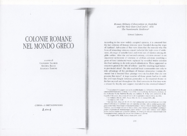(PDF) Roman Military Colonization in Anatolia and the Near East (2nd ...