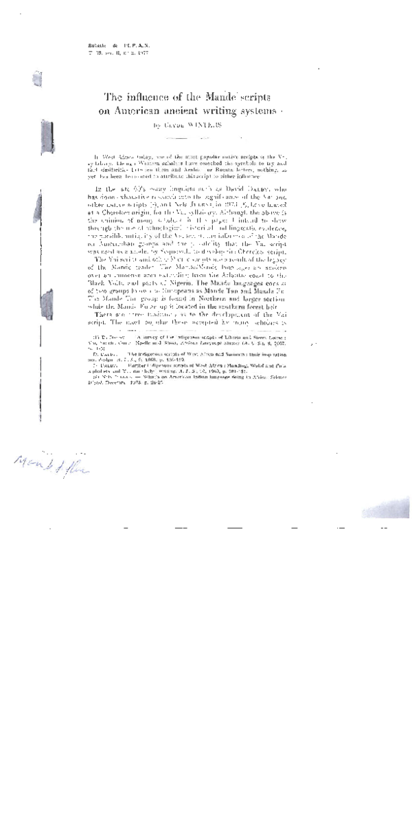 (PDF) The influence of the Mande scripts on American ancient Writing ...