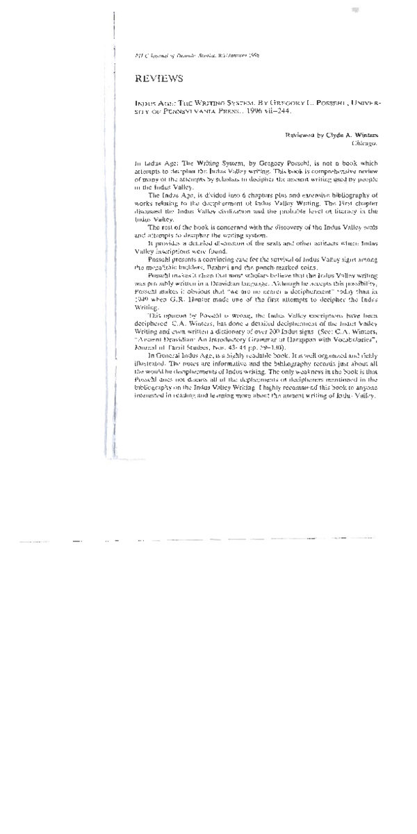 (PDF) Book Review: Indus Age: The Writing System. By Gregory L. Possehl ...