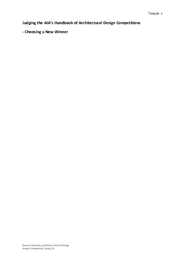 (PDF) Judging the AIA's Handbook of Architectural Design Competitions ...