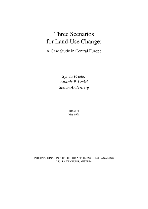 (PDF) Three Scenarios for Land-Use Change: A Case Study in Central Europe