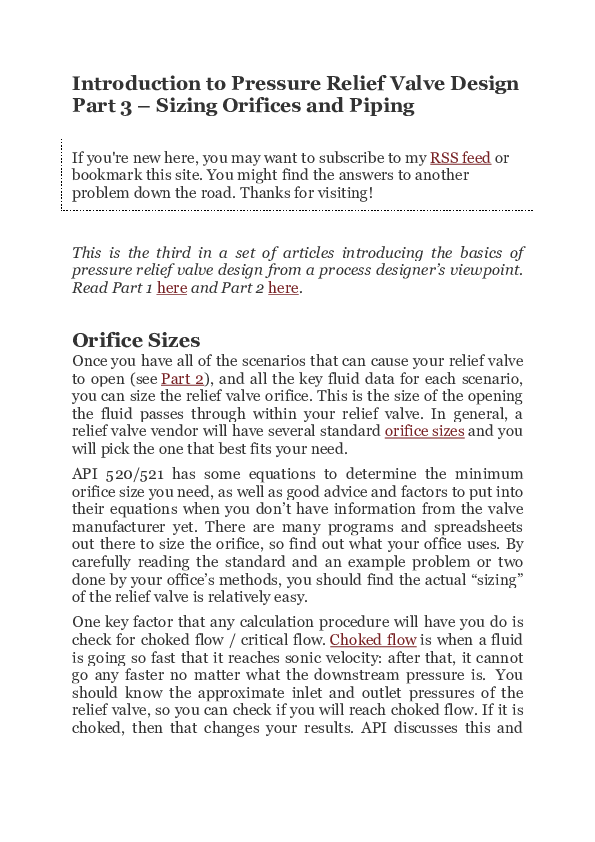 (PDF) Introduction to Pressure Relief Valve Design Part 3 – Sizing ...