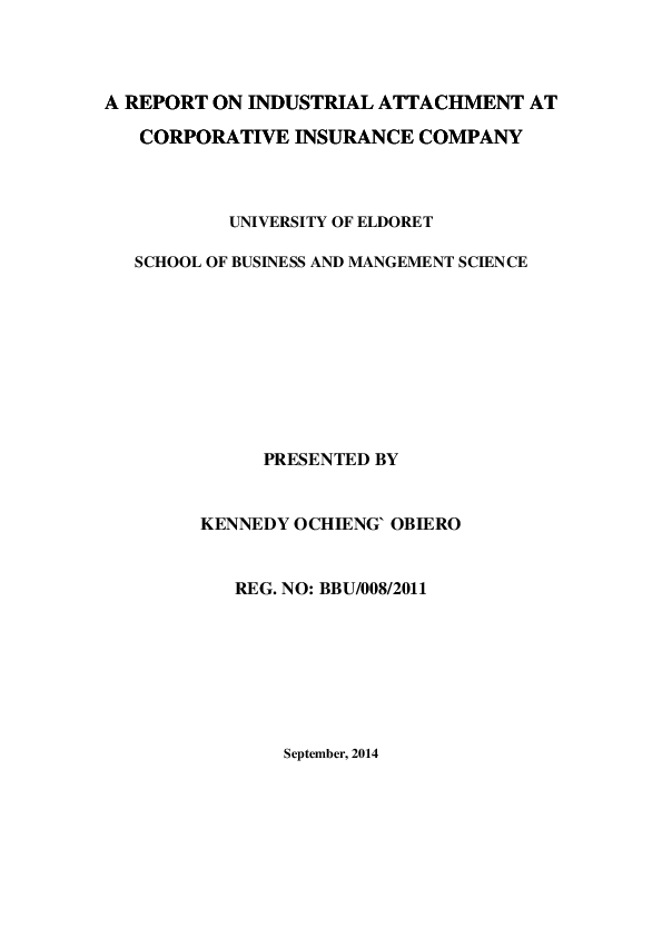 (DOC) A REPORT ON INDUSTRIAL ATTACHMENT AT CORPORATIVE INSURANCE COMPANY