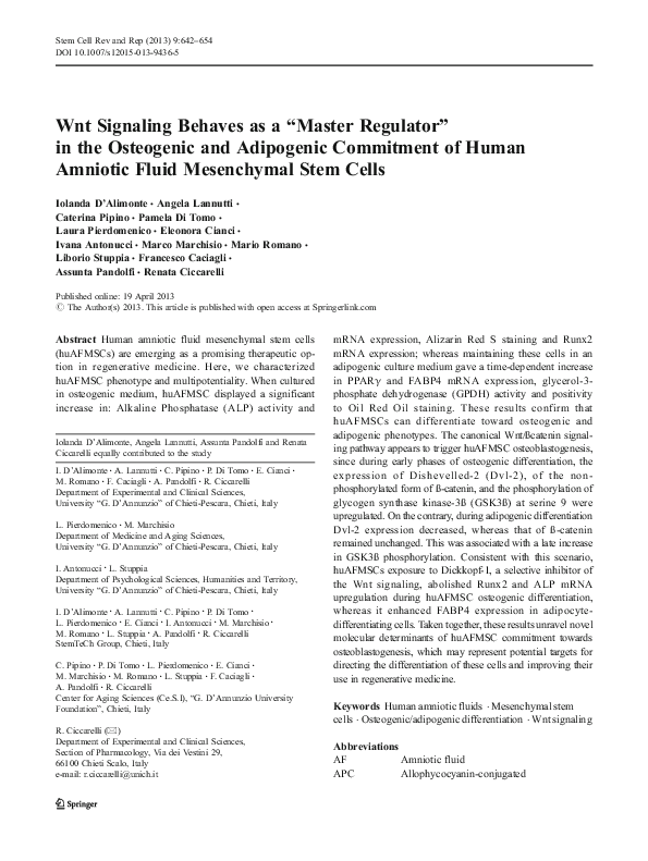 (PDF) Stem Cell Rev. and Rep. 2013