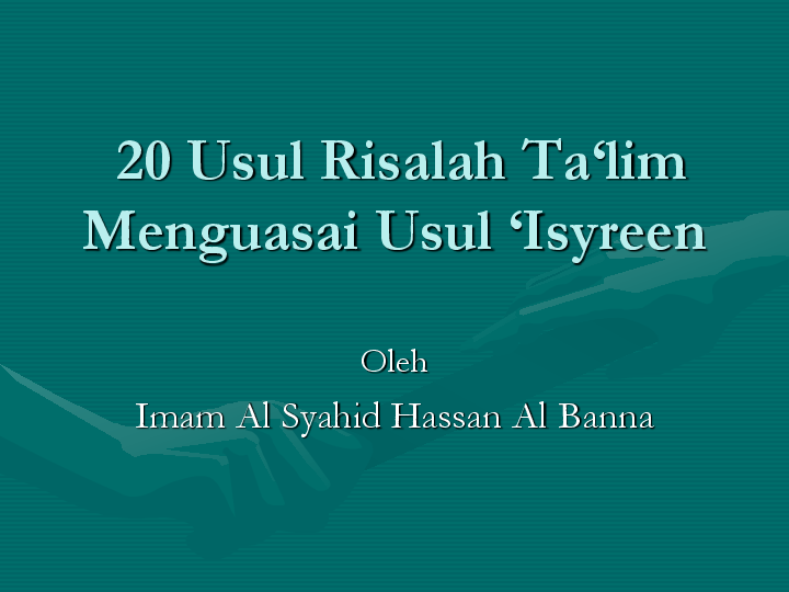 (PPT) 20 Usul Risalah Ta‘lim