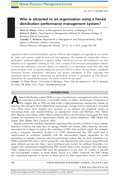 (PDF) Who is Attracted to an Organization Using a Forced Distribution ...