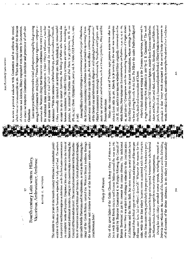 (PDF) "Fourth-Century Latin Writers: Hilary, Victorinus, Ambrosiaster ...
