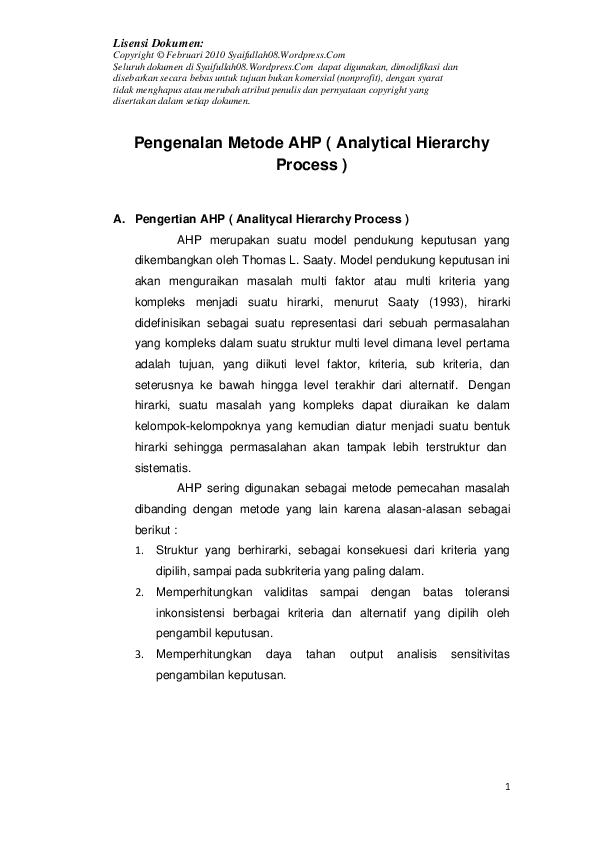 (PDF) Pengenalan-analytical-hierarchy-process