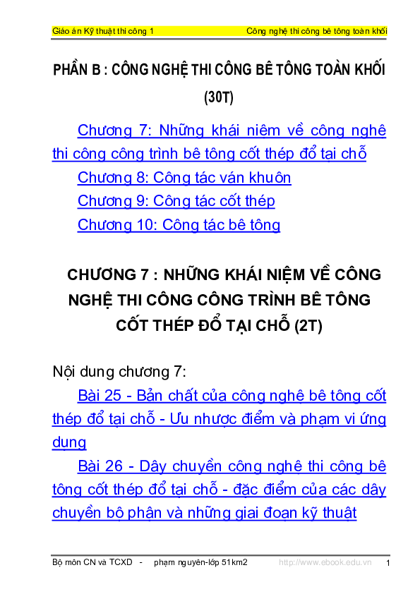 (PDF) Gi¸n Kü thuËt thi c«ng 1 C«ng nghÖ thi c«ng bª t«ng toµn khèi Bé m«n CN vµ TCXD -ph¹m ...