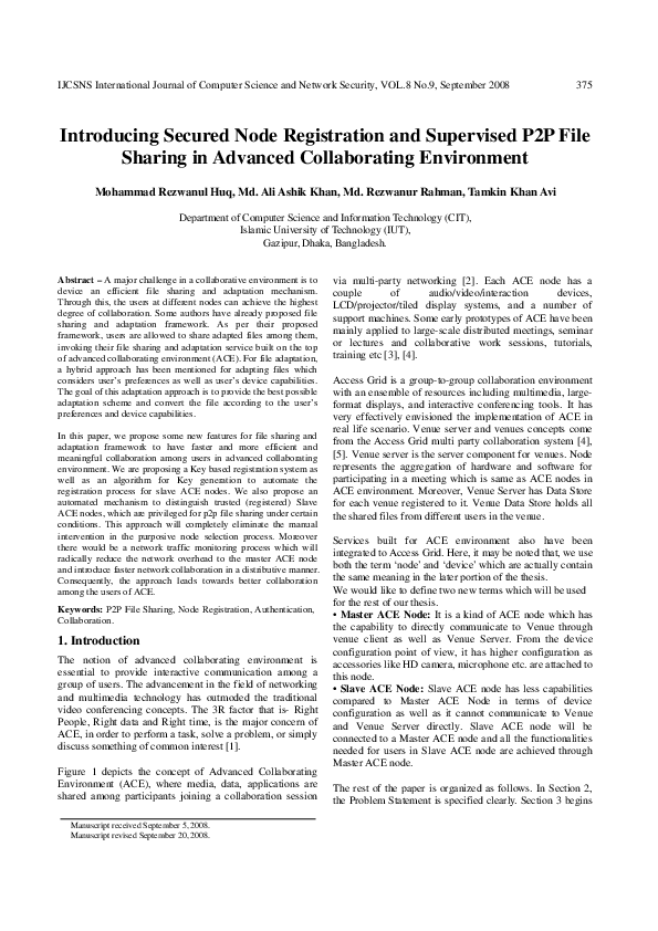 Pdf Secure Node Registration For P2p File Sharing