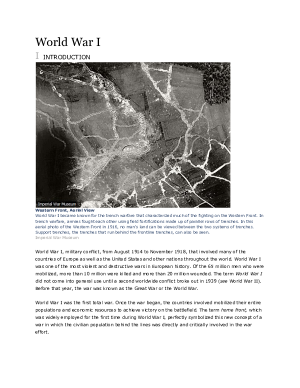 (PDF) World War I I INTRODUCTION