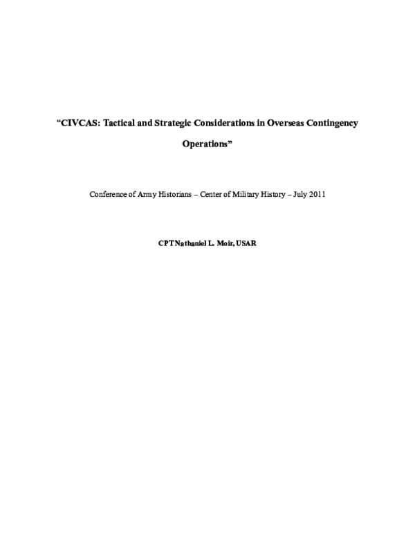 (PDF) "CIVCAS: Tactical and Strategic Considerations in Overseas ...