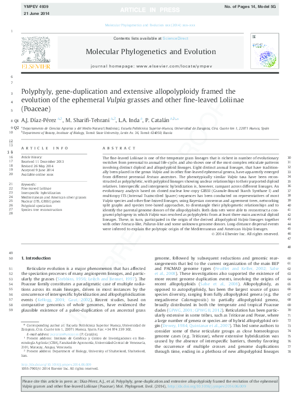(PDF) Polyphyly, gene-duplication and extensive allopolyploidy framed ...