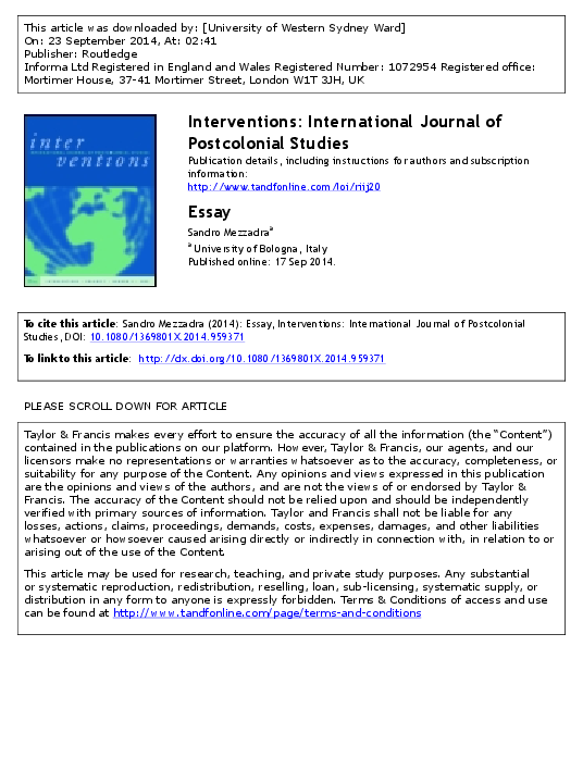 Review Essay Vivek Chibber Postcolonial Theory And The Specter Of Capital Interventions 2014 review-essay-vivek-chibber-postcolonial-theory-and-the-specter-of-capital-interventions-2014