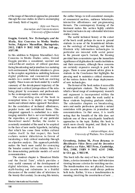 (PDF) New Technologies and the Media - Gerard Goggin