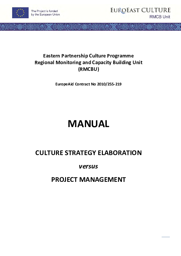 (PDF) Manual: Culture Strategy Elaboration versus Project Management