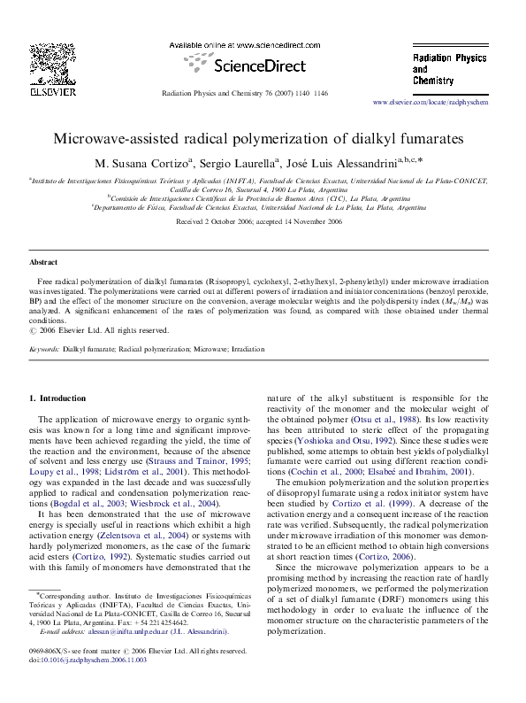 (PDF) Microwave assisted polymerization