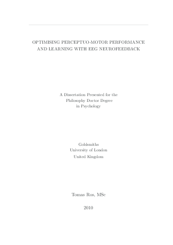(PDF) Optimising perceptuo-motor performance and learning with EEG ...
