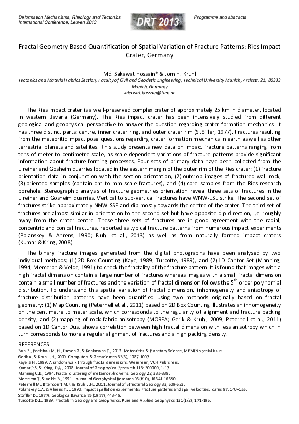 Pdf Fractal Geometry Based Quantification Of Spatial Variation Of Fracture Patterns Ries