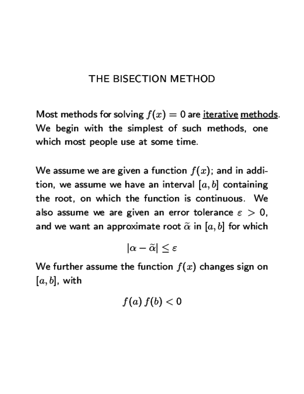 (PDF) Bisection method
