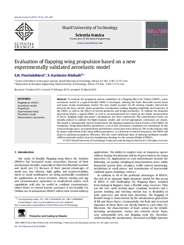 Pdf Aeroelastic Simulation Of Flexible Flapping Wing Based On