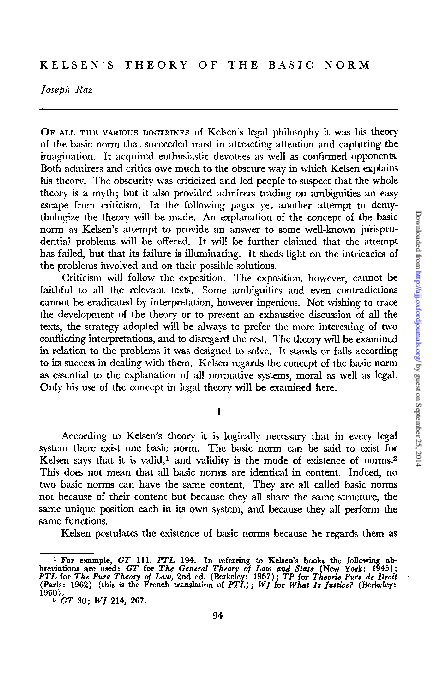 (PDF) Kelsen's Theory of the Basic Norm