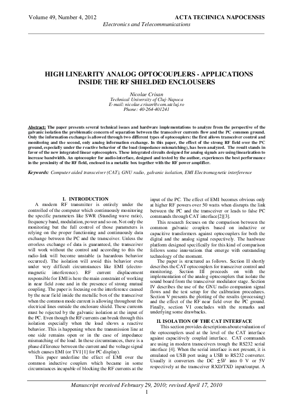 (PDF) Paper galvanic isolation