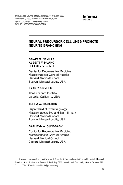 (PDF) Neural precursor cell lines promote neurite branching