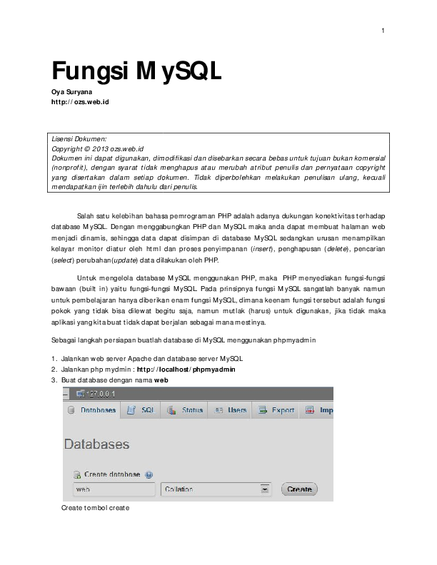(PDF) Fungsi MySQL