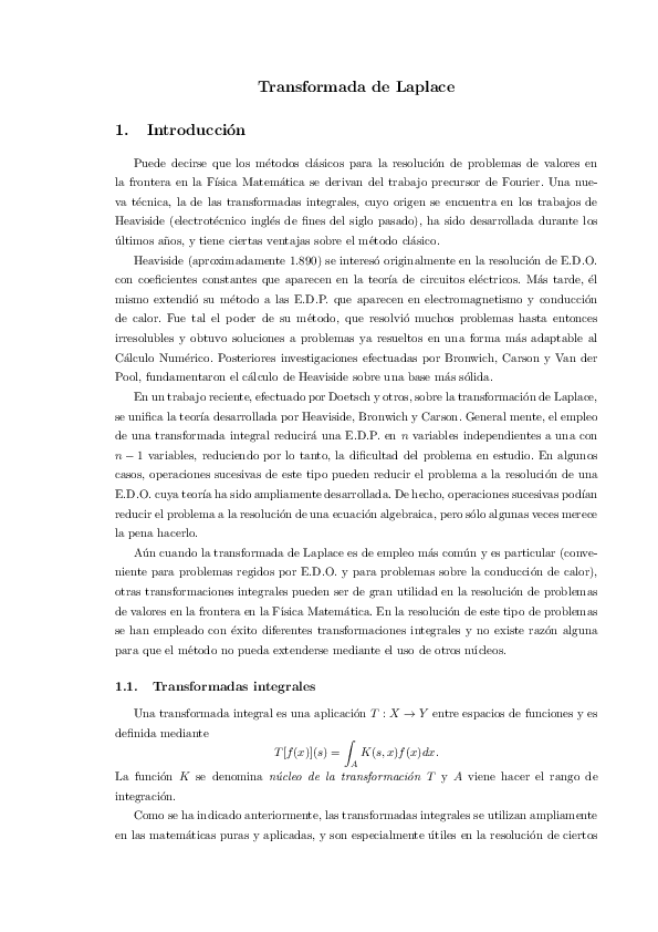 (PDF) Transformada de Laplace