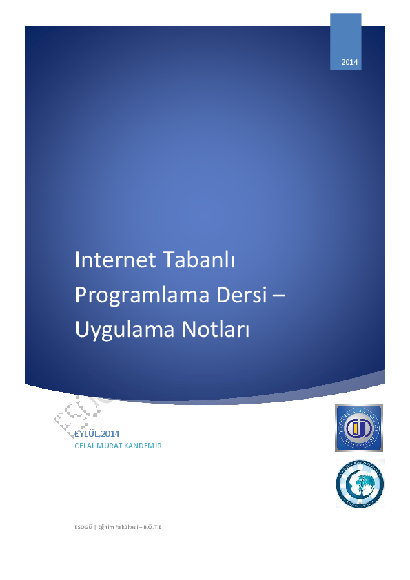 (PDF) İnternet Tabanlı Programlama Dersi Uygulama Notları