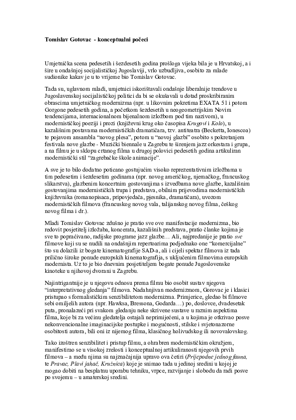 (PDF) Tomislav Gotovac - konceptualni počeci / Tomislav Gotovac - conceptual early approach