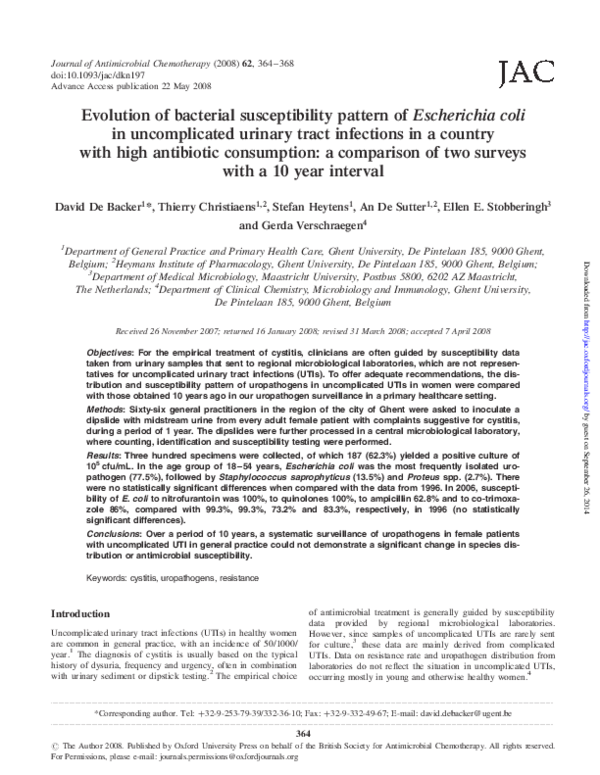 Pdf Urinary Tract Infections Stephanie Mann