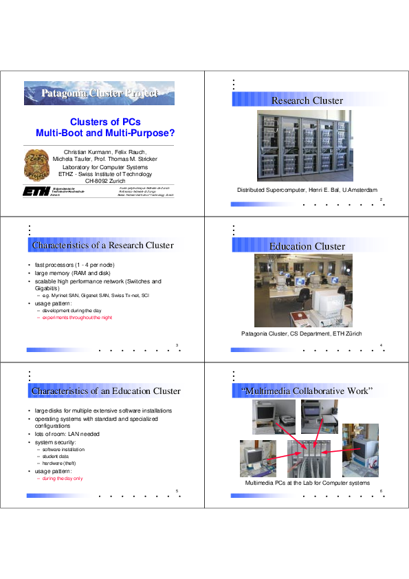 (PDF) Clusters of PCs Multi-Boot and Multi-Purpose