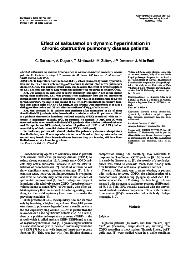 (PDF) Effect of salbutamol on dynamic hyperinflation in chronic ...