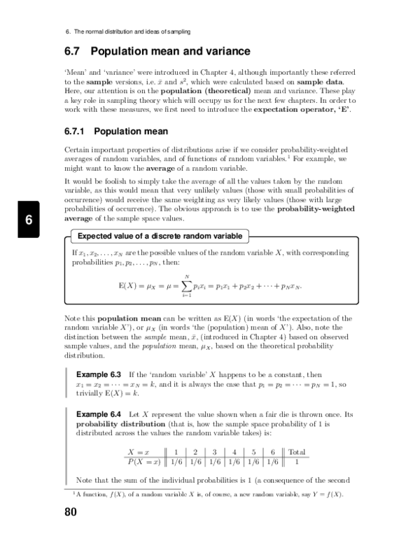 (PDF) Mean and Variance