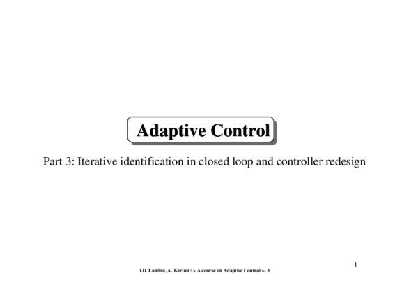 Pdf Part 3 Iterative Identification In Closed Loop And Controller Redesign