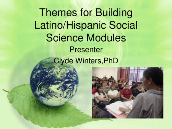 (PPT) Theme for Building Latino/Hisphanic Social Science Modules