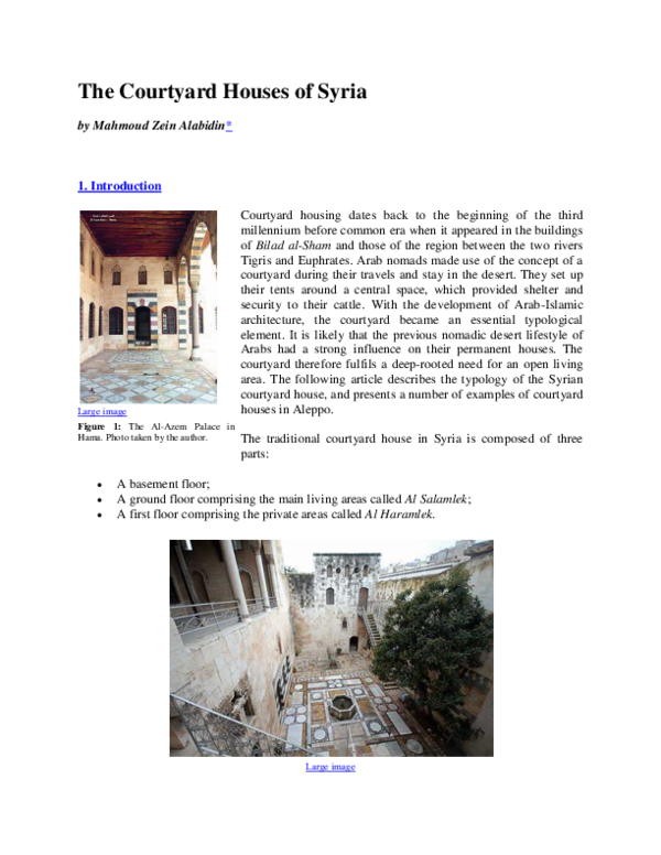 (PDF) The Courtyard Houses of Syria