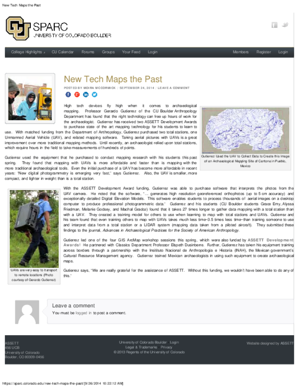 (PDF) New Technology Maps the Past: Drones in Topographic Archaeology.