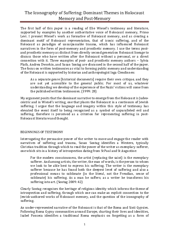 (PDF) The Iconography of Suffering: Dominant Themes in Holocaust Memory ...