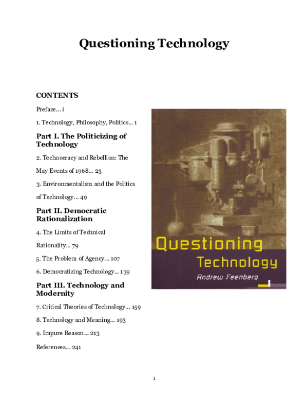 (PDF) Questioning Technology