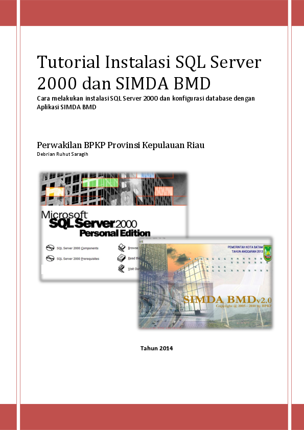 (PDF) Instalasi SQL Server 2000 dan Konfigurasi Database dengan Aplikasi SIMDA BMD