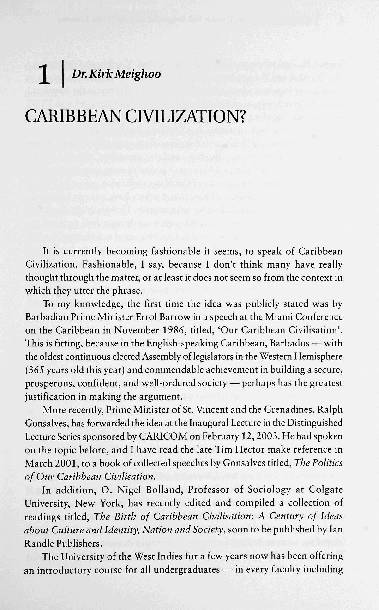 (PDF) Caribbean Civilisation?