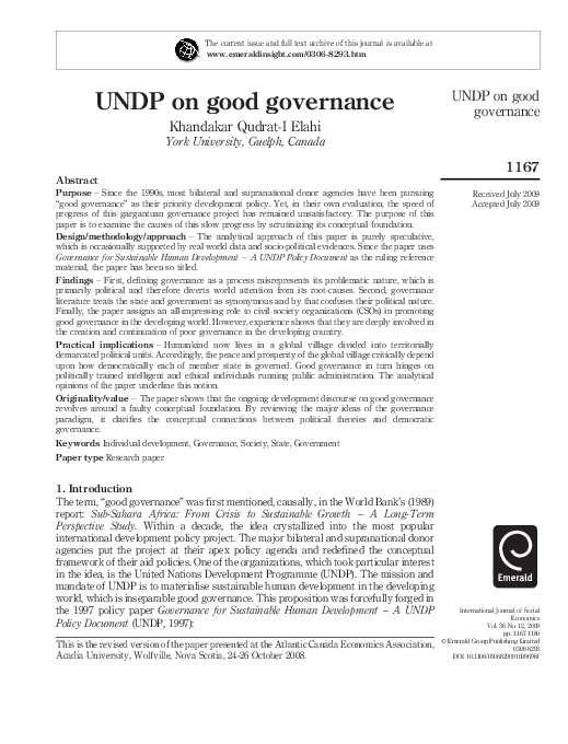 (PDF) UNDP on good governance