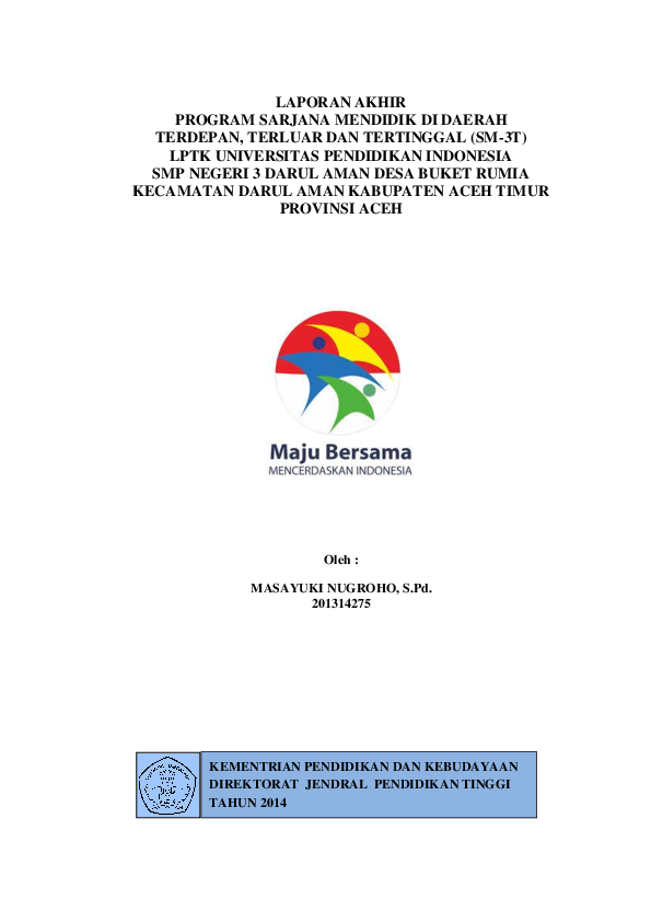 (PDF) Sarjana Mendidik di Daerah 3T-Terdepan-Terluar-Tertinggal (SM3T ...