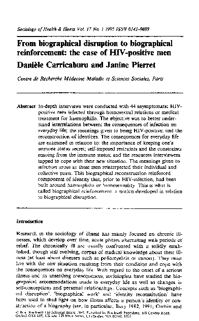 (PDF) From biograiriiical disruption to biographical reinforcement: the ...