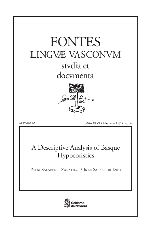 (PDF) A descriptive analysis of Basque hypocoristics