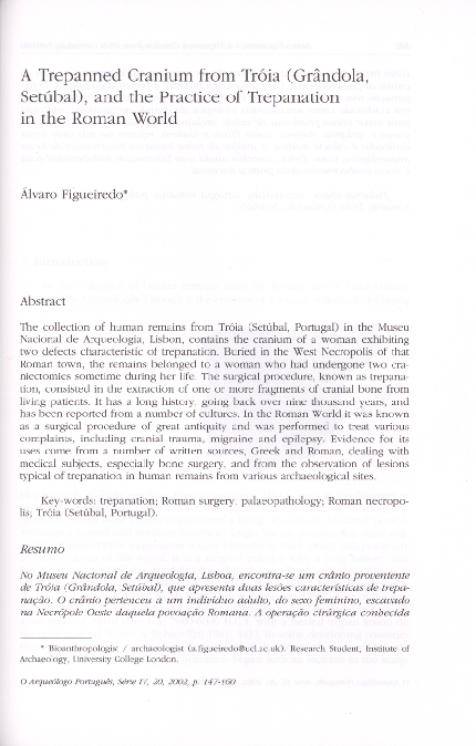 (PDF) A trepanned cranium from Tróia (Grândola, Setúbal), and the ...